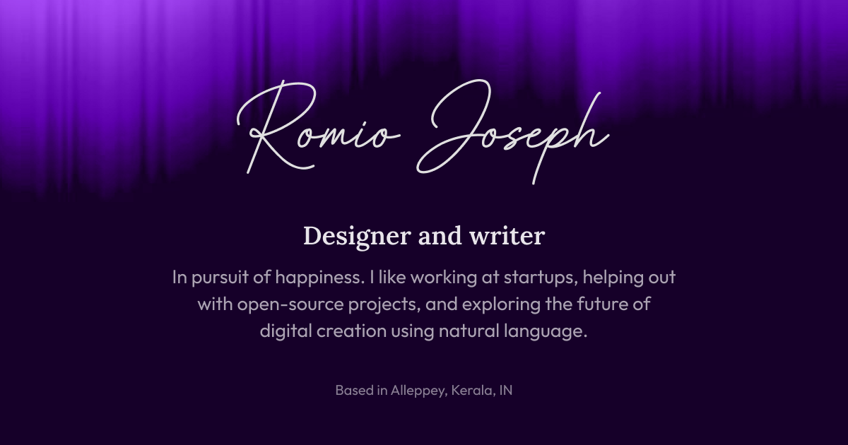 Romio Joseph | Designer and writer